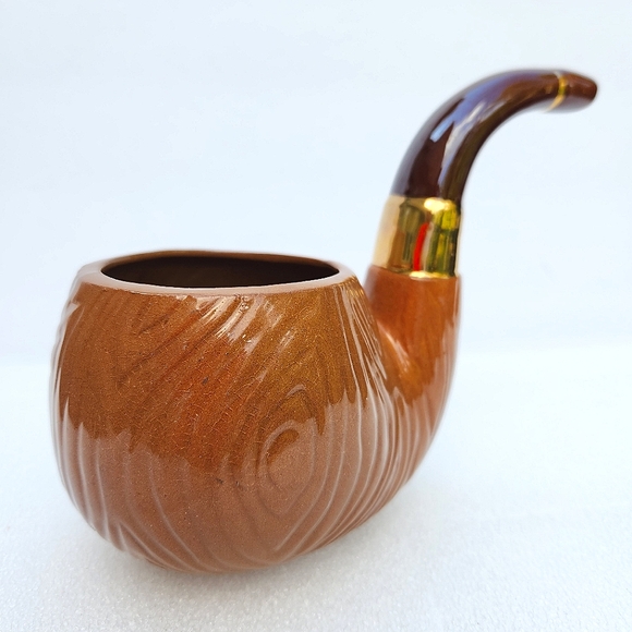 Accents | Vintage Ceramic Smoking Pipe Flower Pot Plant Container ...